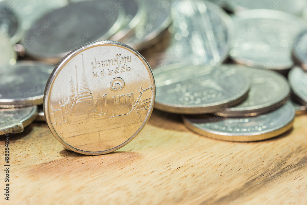 Coins of Thailand. Wat Benchamabophit or the Marble Temple in Bangkok ...
