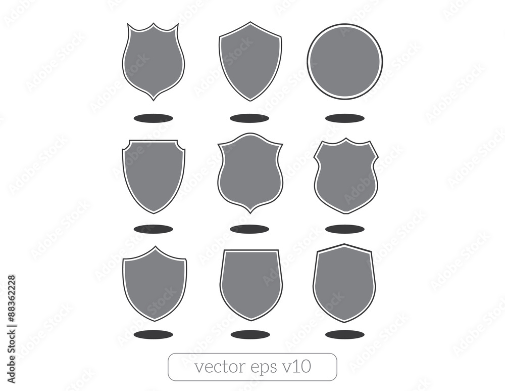 Set of different shield shapes icons Stock Vector | Adobe Stock