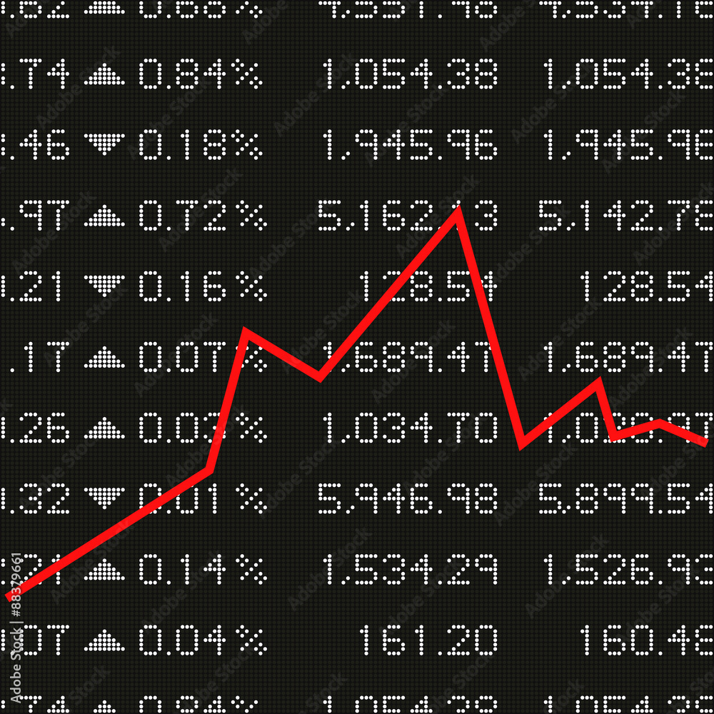 Numbers on stock market LED screen Stock Vector | Adobe Stock