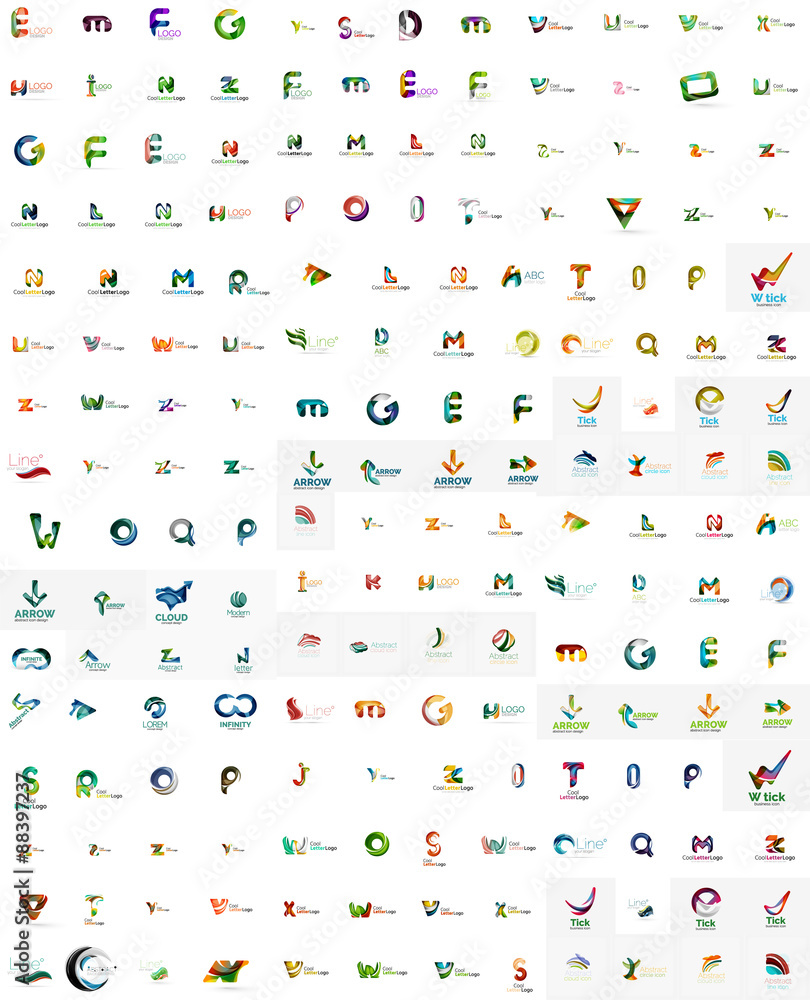 Mega set of letter logos Stock Vector | Adobe Stock