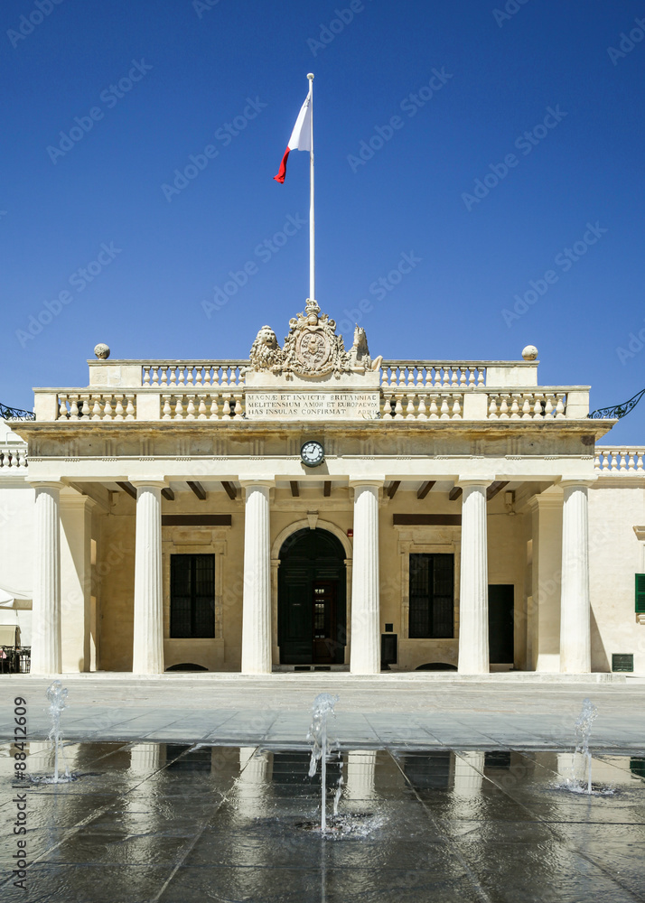 The Main Guard, Valletta, Malta. The façade to the Guardia della Piazza ...