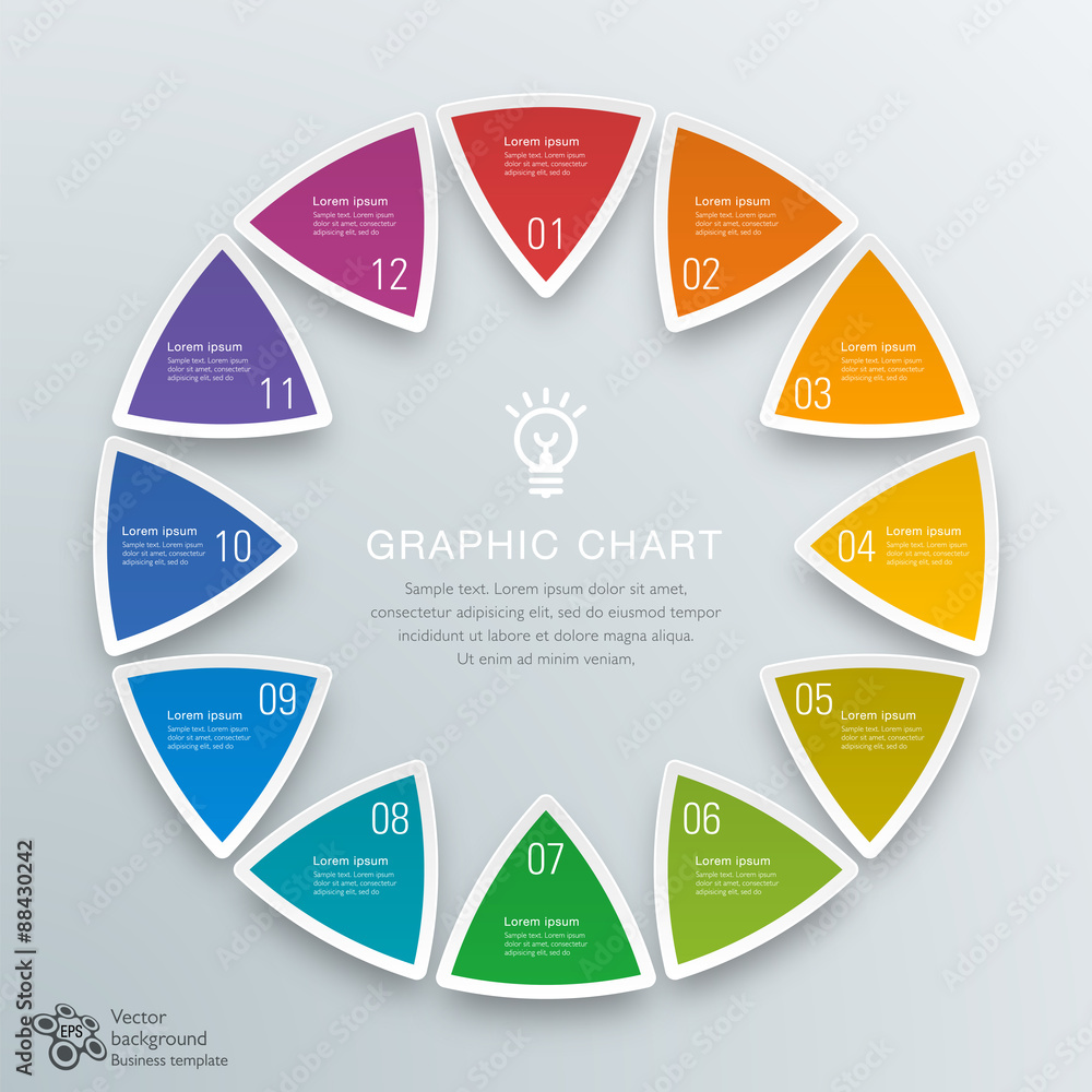 Graphic Chart #Annual Plan, 12-Step Process Stock Vector | Adobe Stock