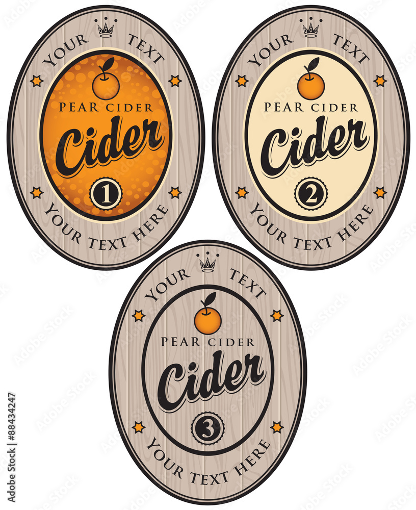 set of labels for different types of cider Stock Vector | Adobe Stock