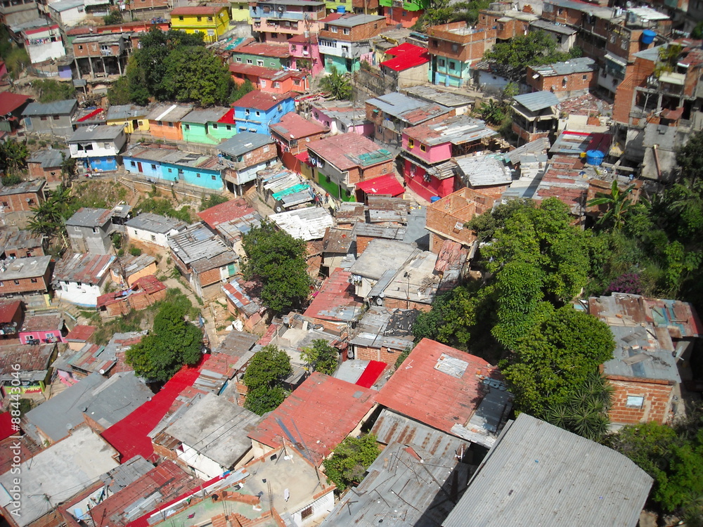 VENEZUELA,CARACAS,POVERTY,SLUM. Impressive view of a Caracas ...