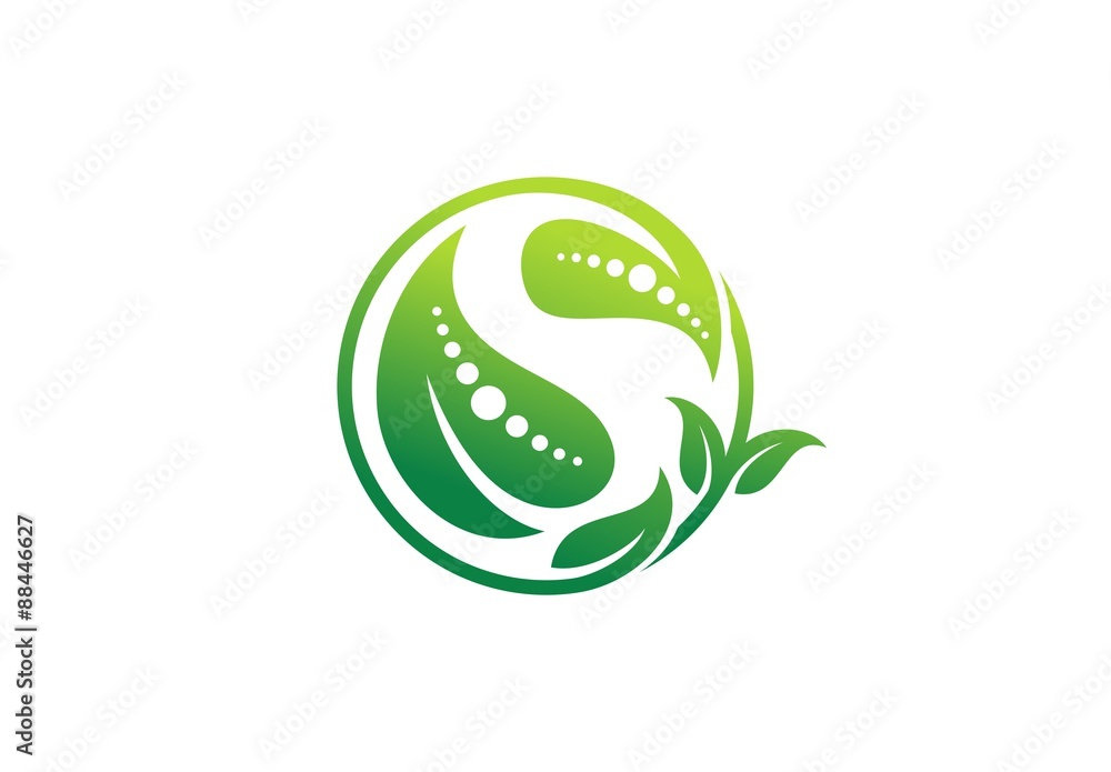 leaf, circle, plant, health, logo, ecology, herbal, leaves, nature ...