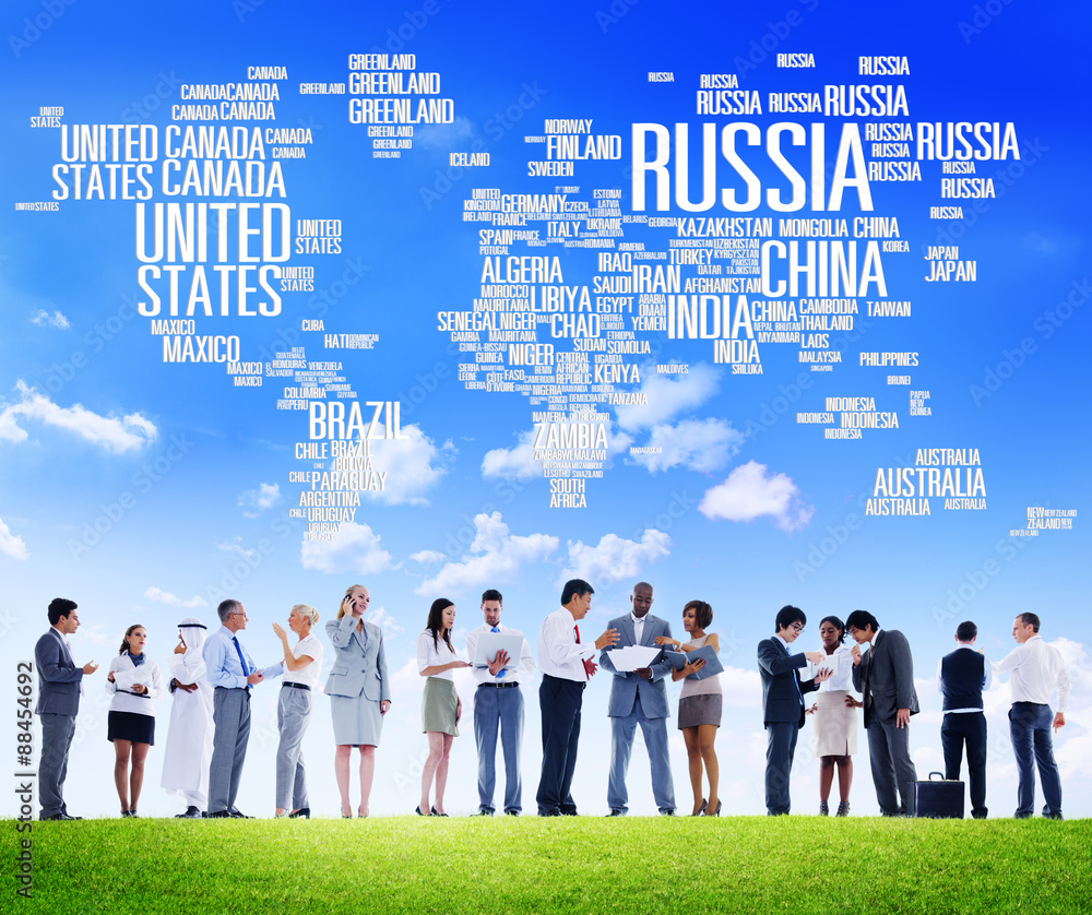 Russia Global World International Countries Globalization Concep Stock ...