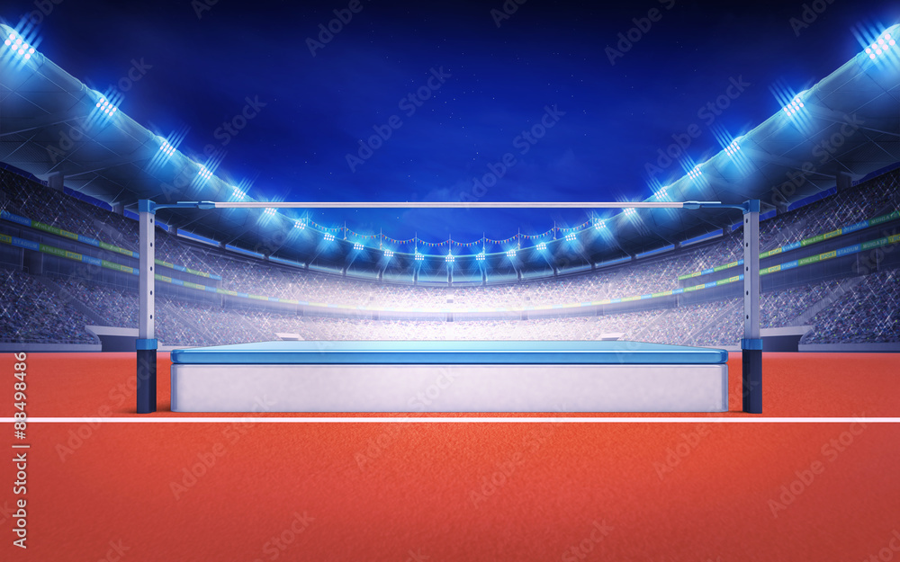 athletics stadium with high jump post Stock Illustration | Adobe Stock