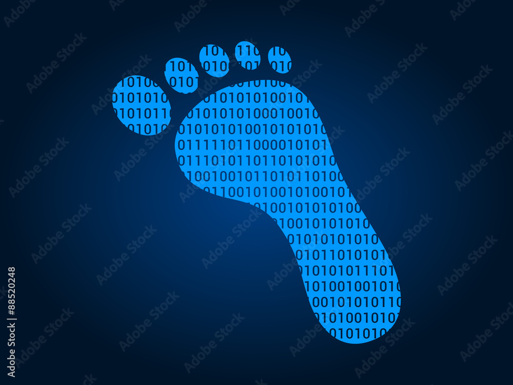 Digital footprint / foot print flat icon for apps and websites Stock ...