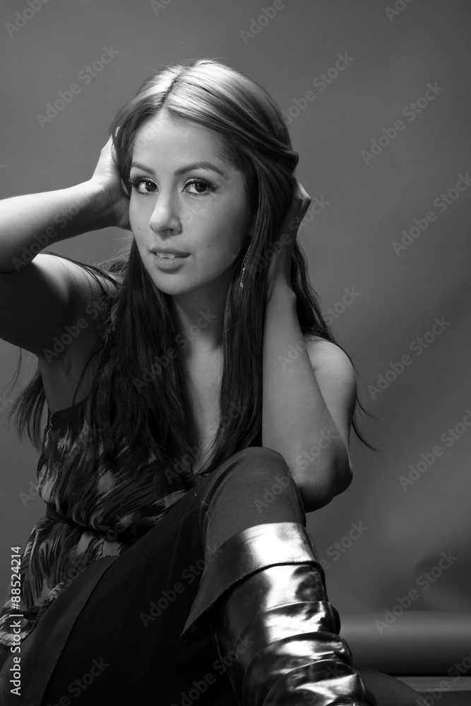 Slender Latina Model In 20's Stock Photo | Adobe Stock