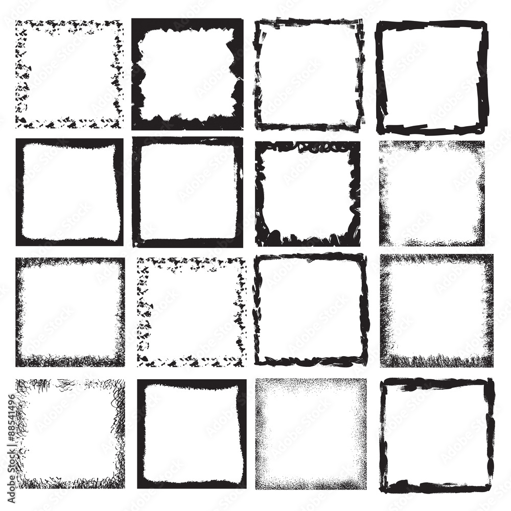 Vector Vintage Grunge Brush Stroke Dirty Overlay Distress Border Stock ...