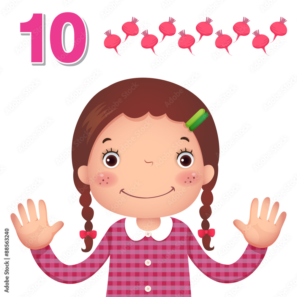 Kids learning material. Learn number and counting with kid’s hand ...