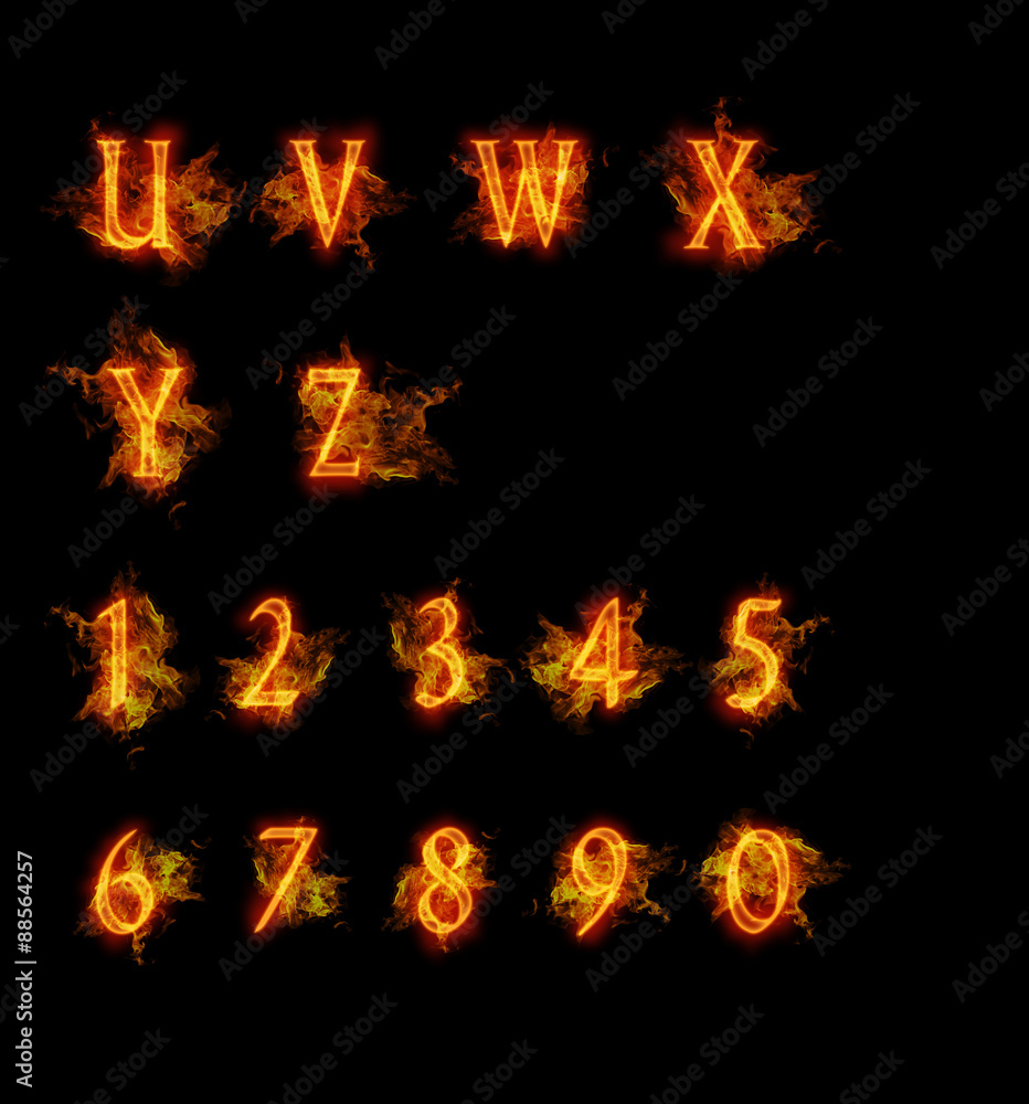 Fire font collection Stock Illustration | Adobe Stock