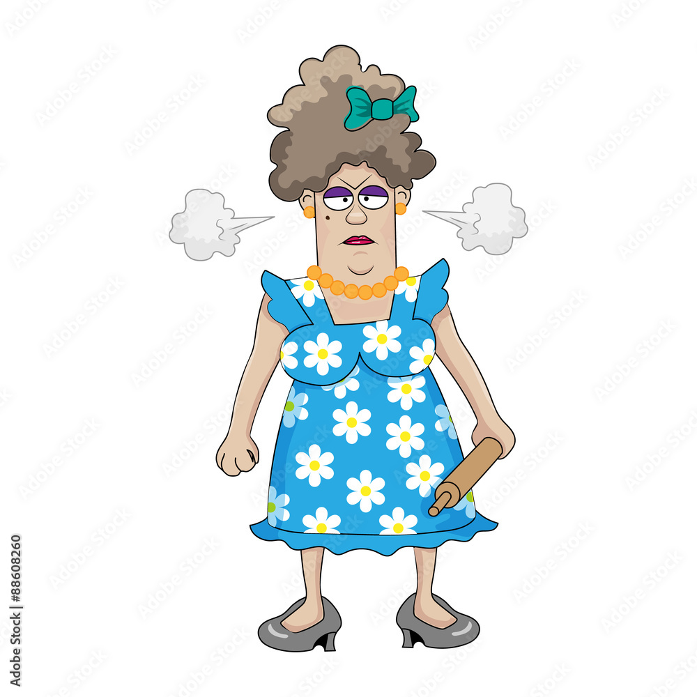 Desperate housewife. Vector illustration isolated on white background ...