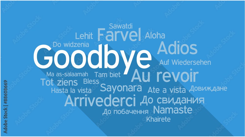 GOODBYE in different languages, word tag cloud Stock Vector | Adobe Stock