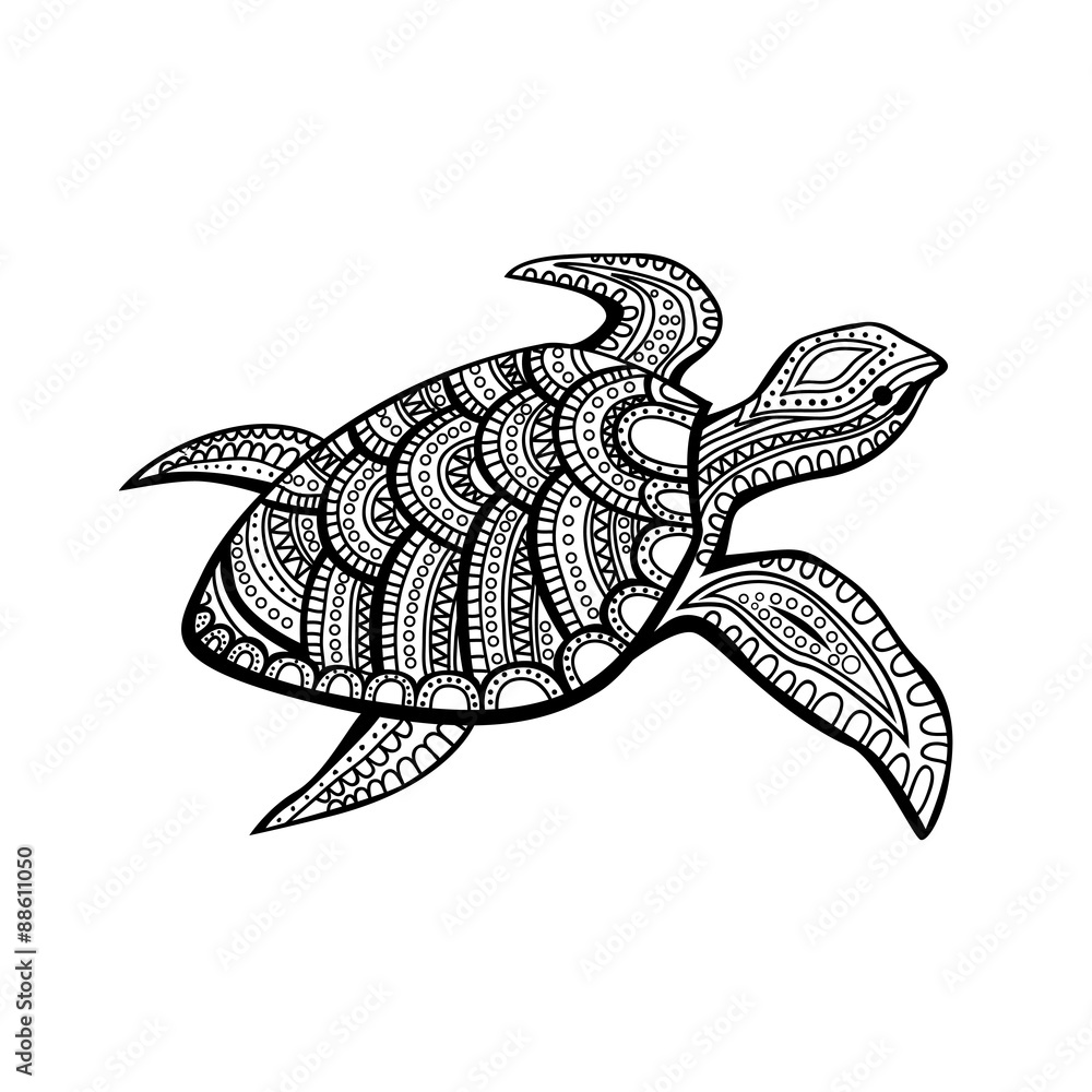 Stylized turtle. Stock Vector | Adobe Stock