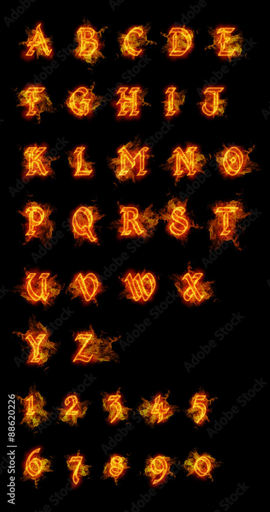 Fire font collection. Stock Illustration | Adobe Stock