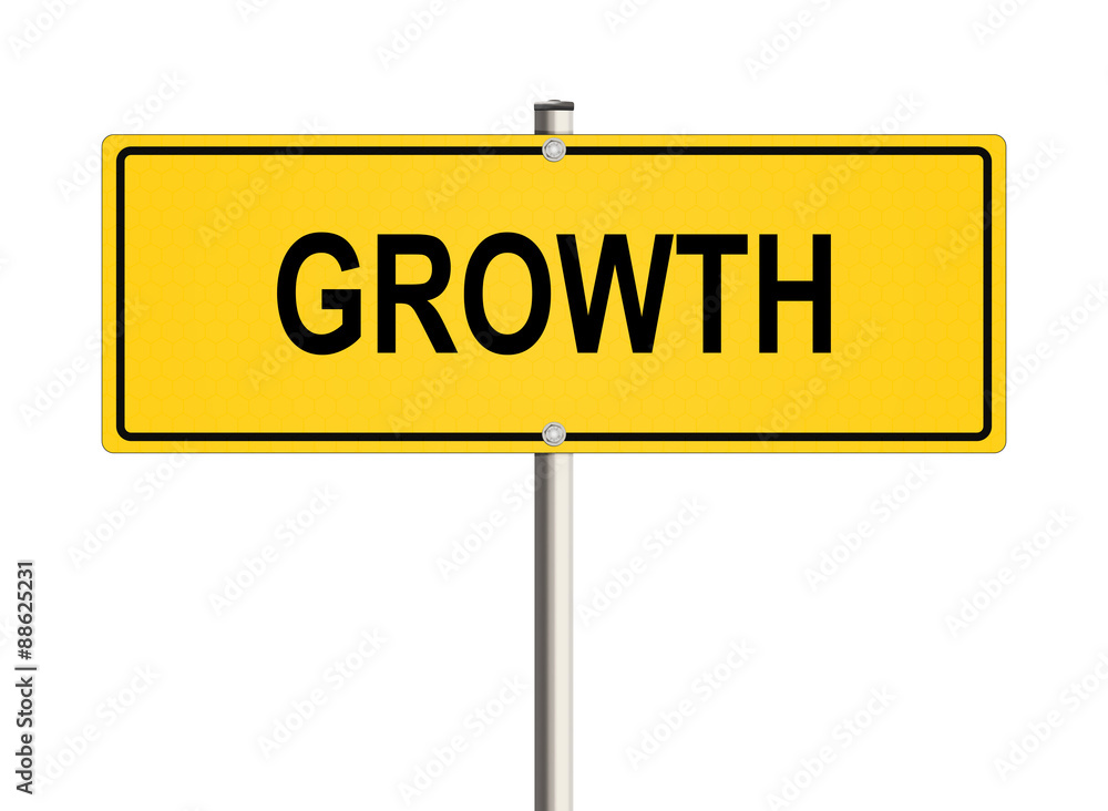 Growth. Road sign on the white background. Raster illustration. Stock ...
