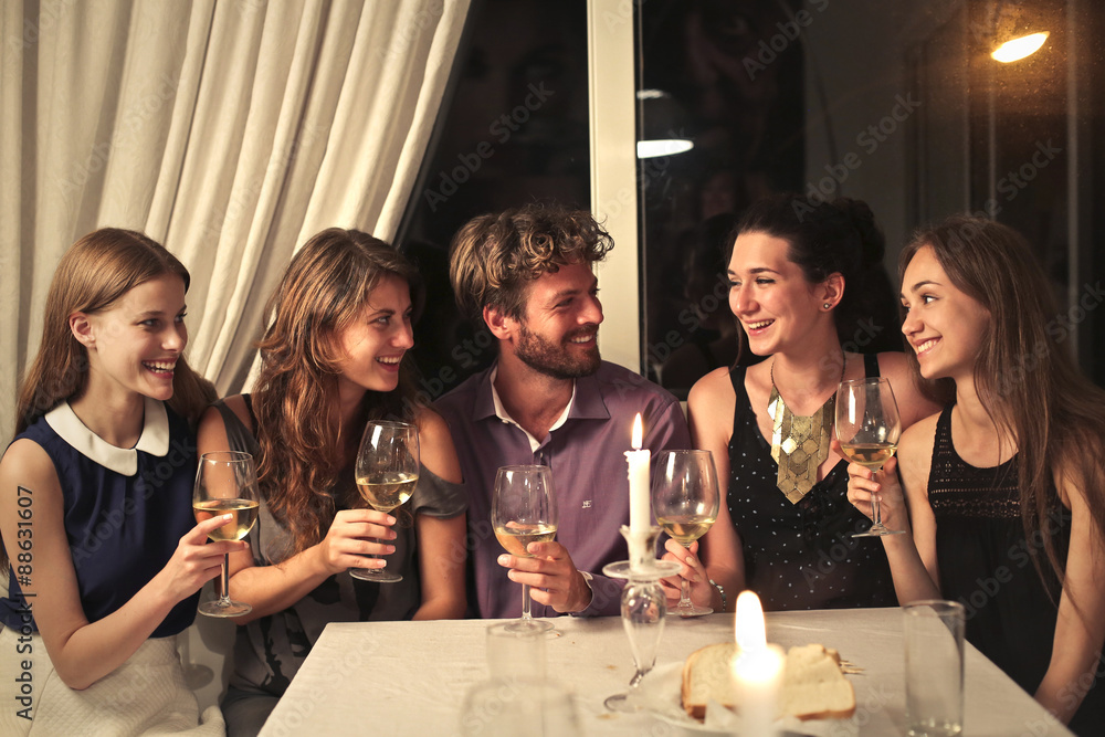 Young people making a toast Stock Photo | Adobe Stock