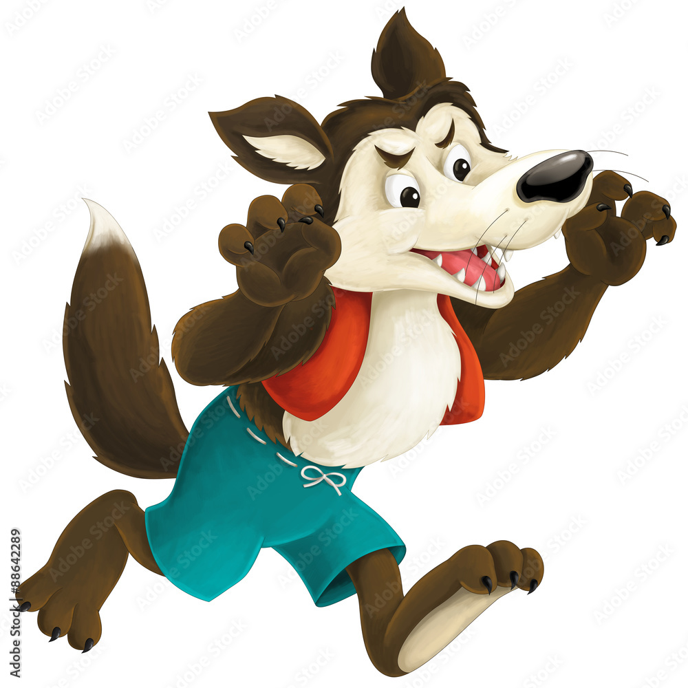 Cartoon wolf - illustration for the children Stock Illustration | Adobe ...