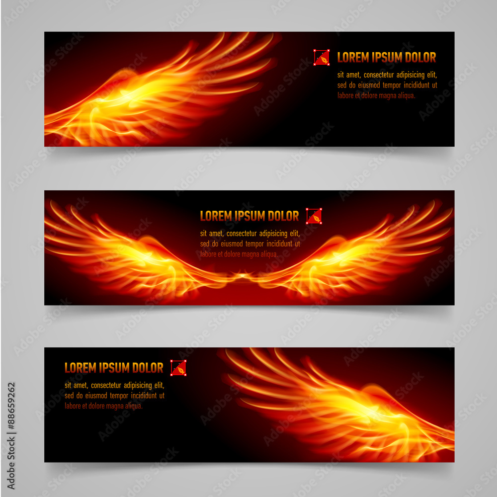 Fire banners Stock Vector | Adobe Stock
