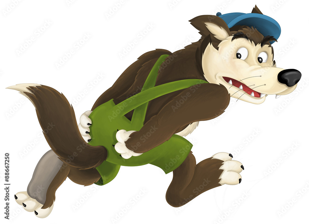 Cartoon wolf - illustration for the children Stock Illustration | Adobe ...