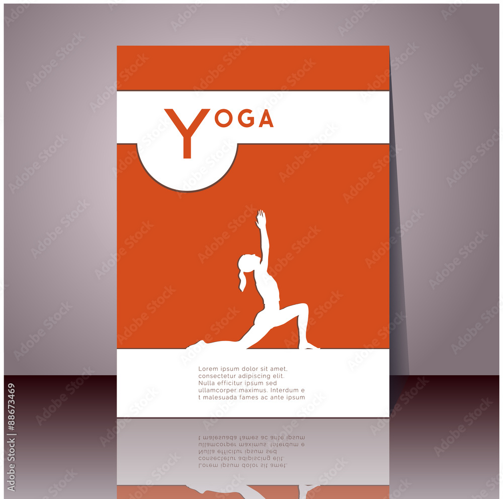 Yoga vector poster. Professional flyer template or booklet design for ...