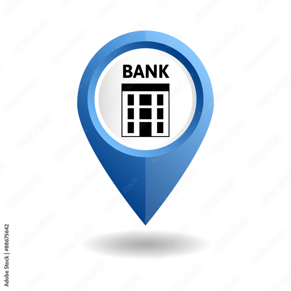 Bank Symbol On Map