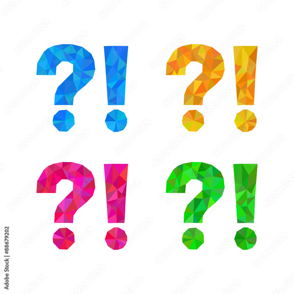 set an exclamation point and question mark on a white background Stock ...