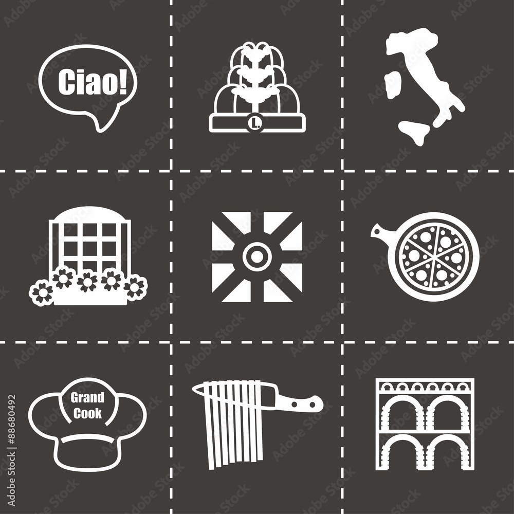 Vector Italy icon set Stock Vector | Adobe Stock