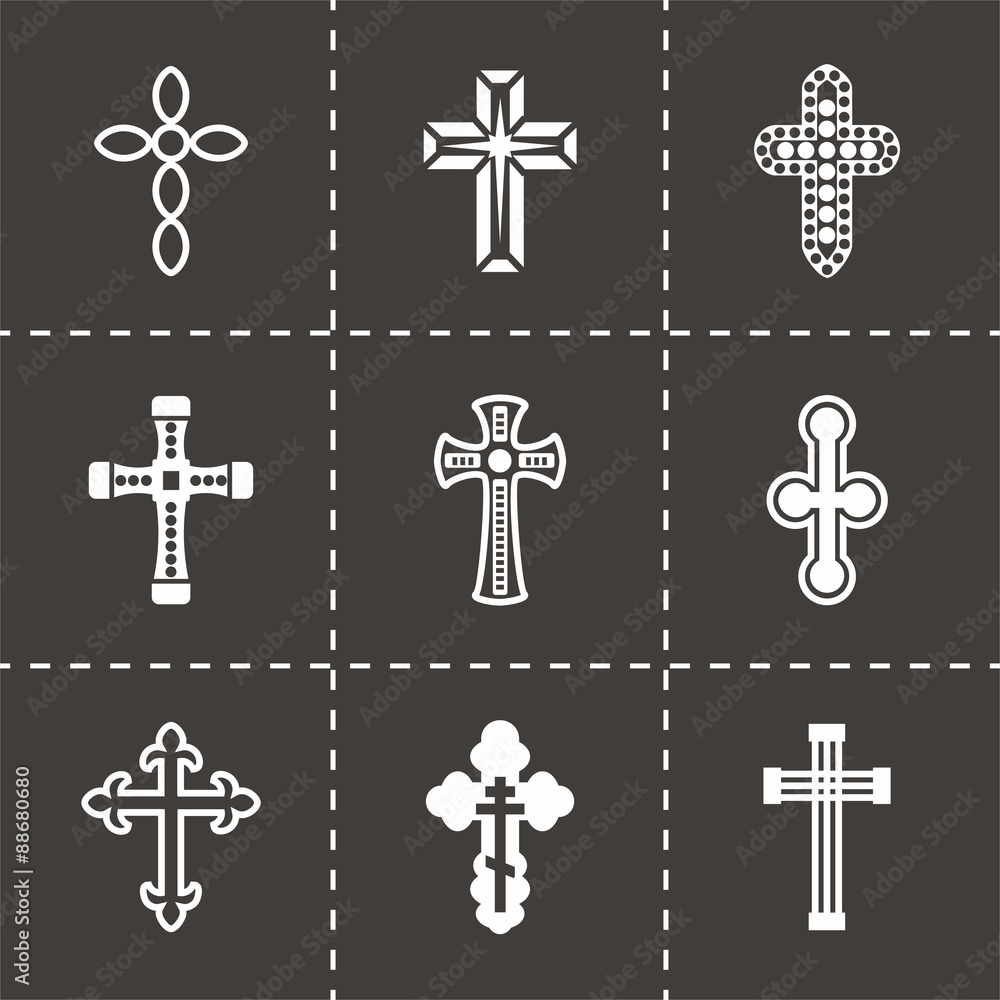 Vector Crosses icon set Stock Vector | Adobe Stock