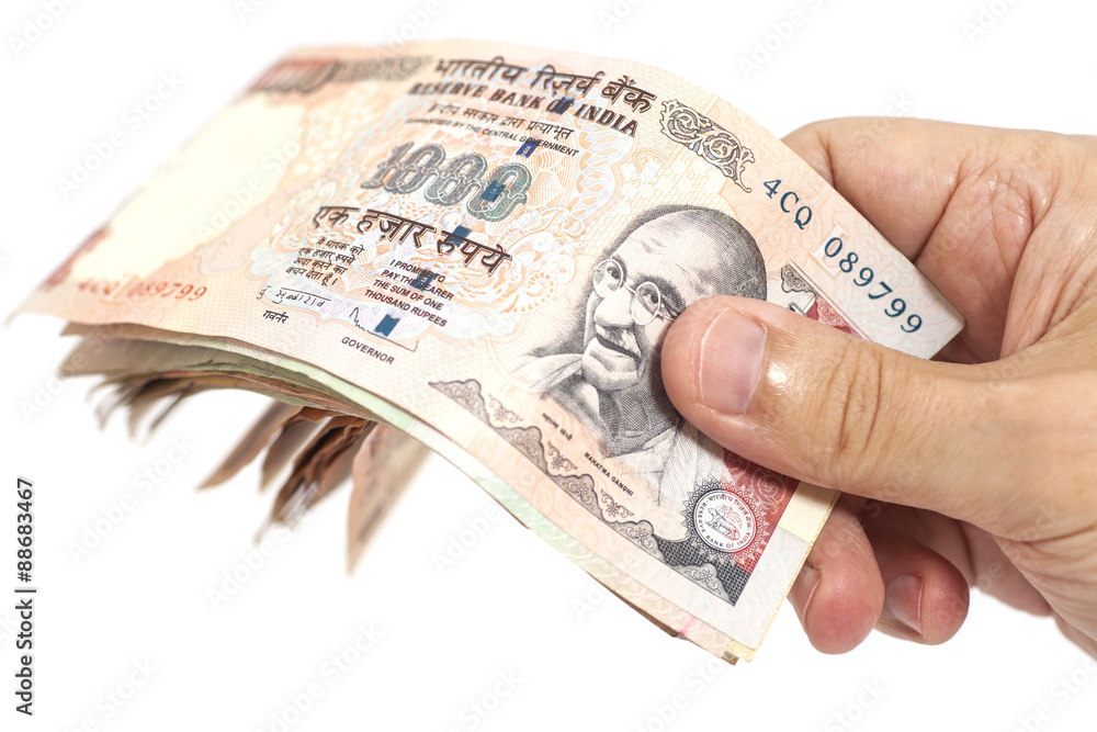 Indian Thousand Rupees Money Bundles