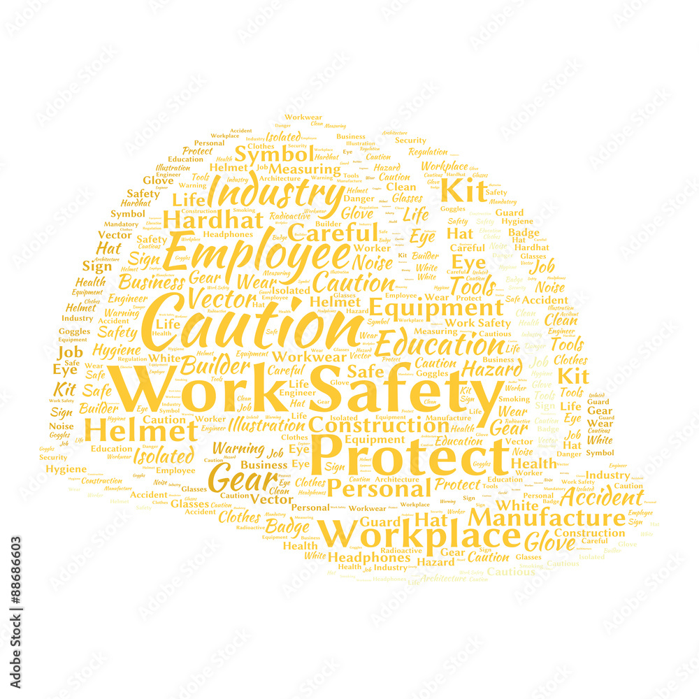 Work safety word cloud Stock Vector | Adobe Stock