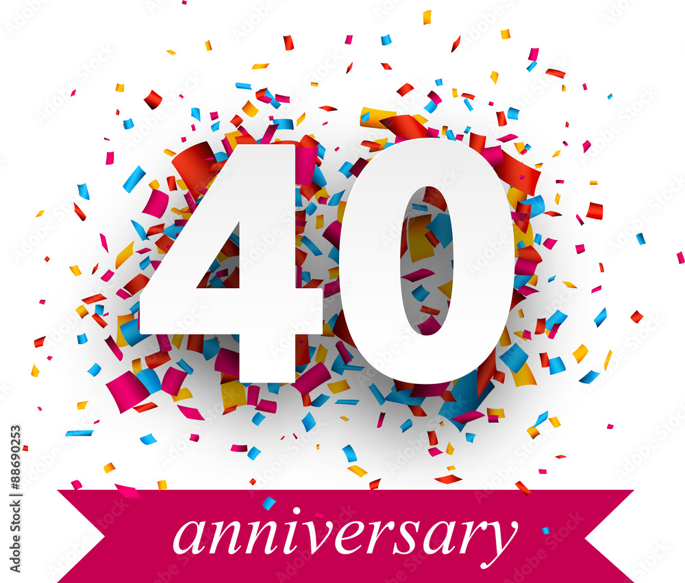 Forty paper confetti sign. vector de Stock | Adobe Stock