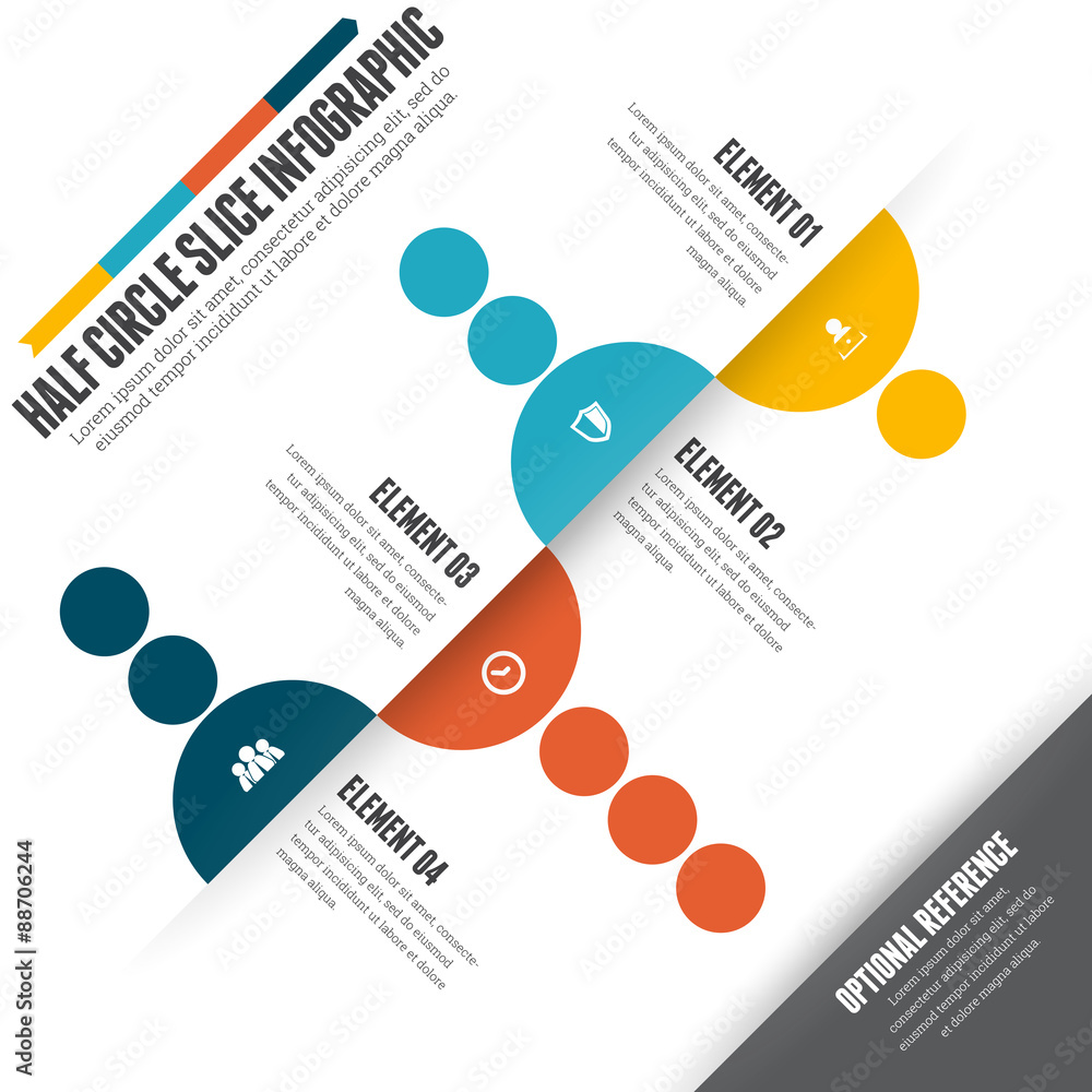 Half Circle Slice Infographic Stock Vector | Adobe Stock