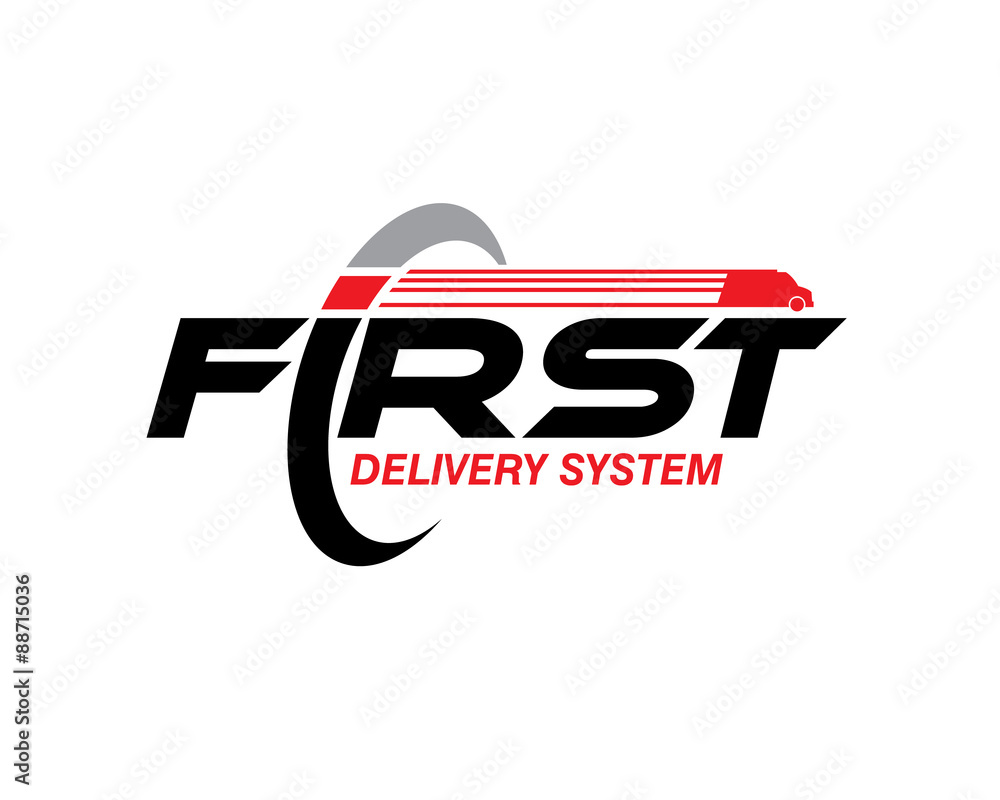 first delivery system wordmark for shipping company logo Stock Vector ...