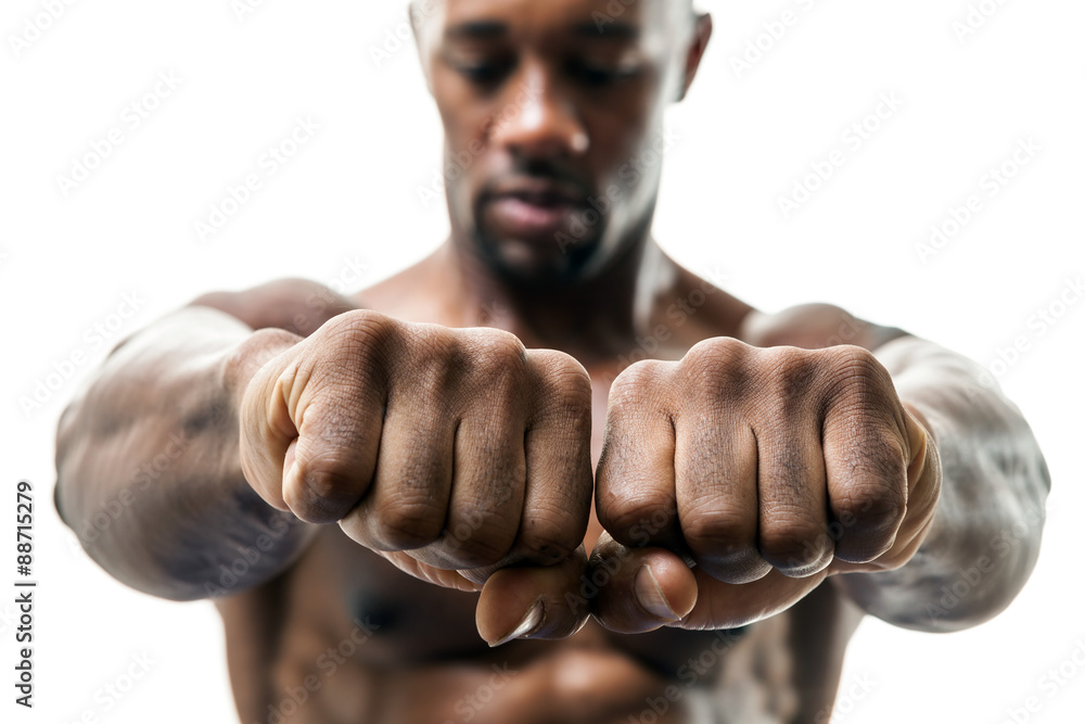 Man Showing Fists and Knuckles Stock Photo | Adobe Stock