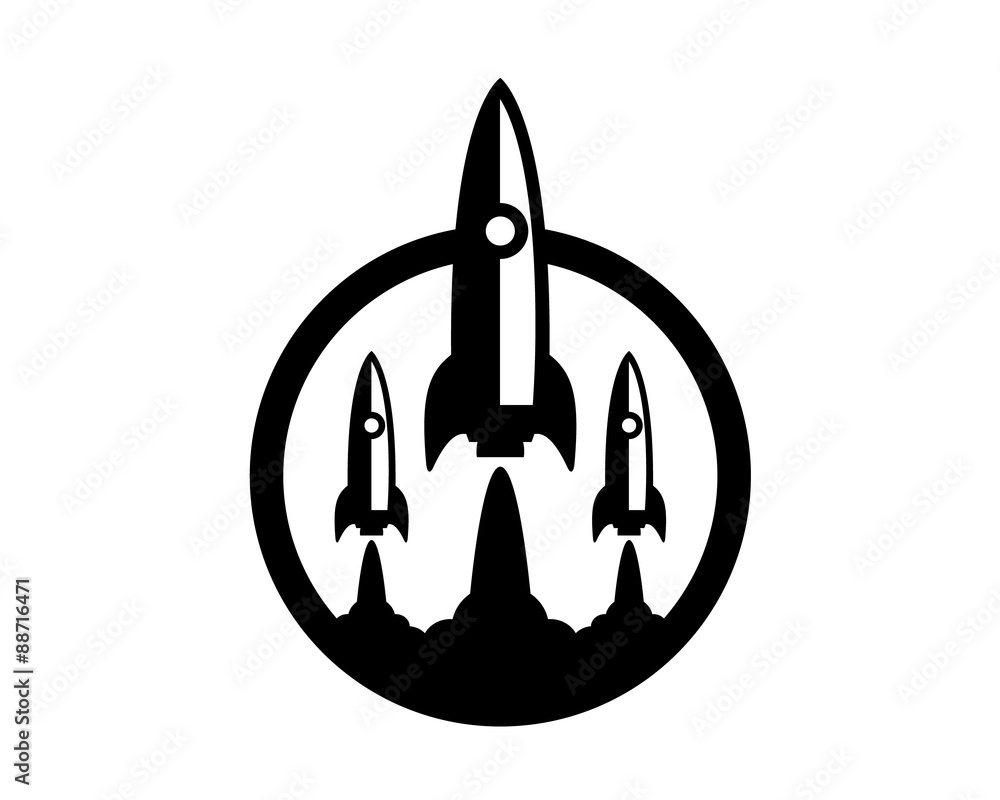 flat vector illustration of rocket on launch Stock Vector | Adobe Stock