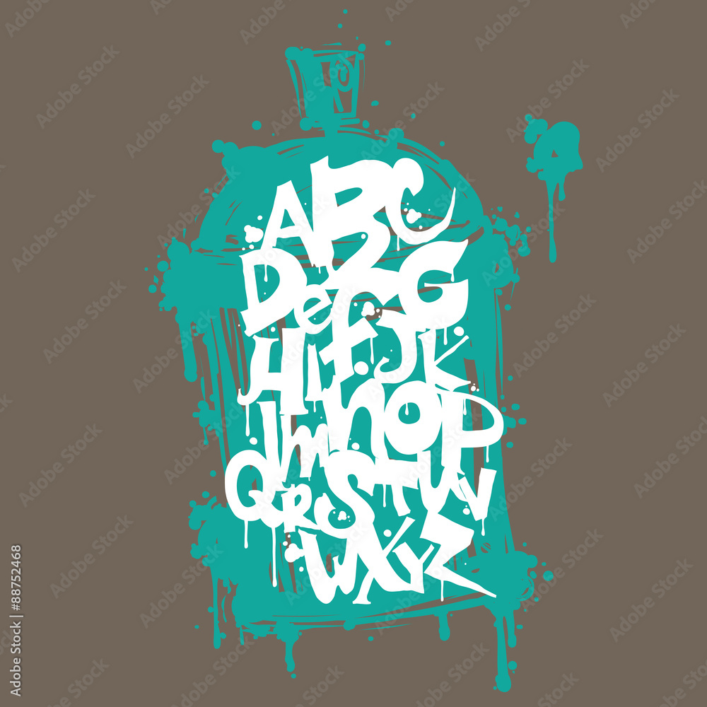 Colorful graffiti font alphabet letters. Hip hop grafitti design Stock ...