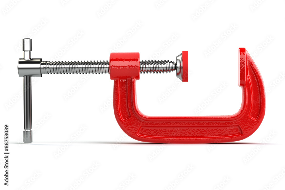 Clamp compression tool isolated on white. Stock Illustration | Adobe Stock