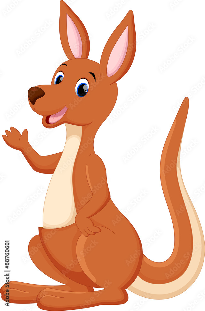 Cute kangaroo cartoon Stock Vector | Adobe Stock