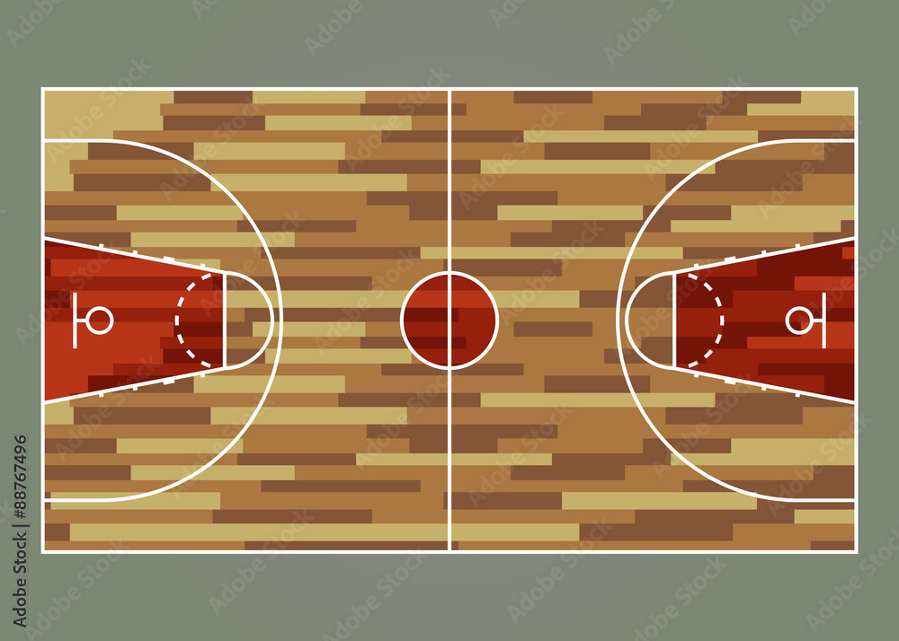 Basketball court / field - top view. Proper markings and proportions ...