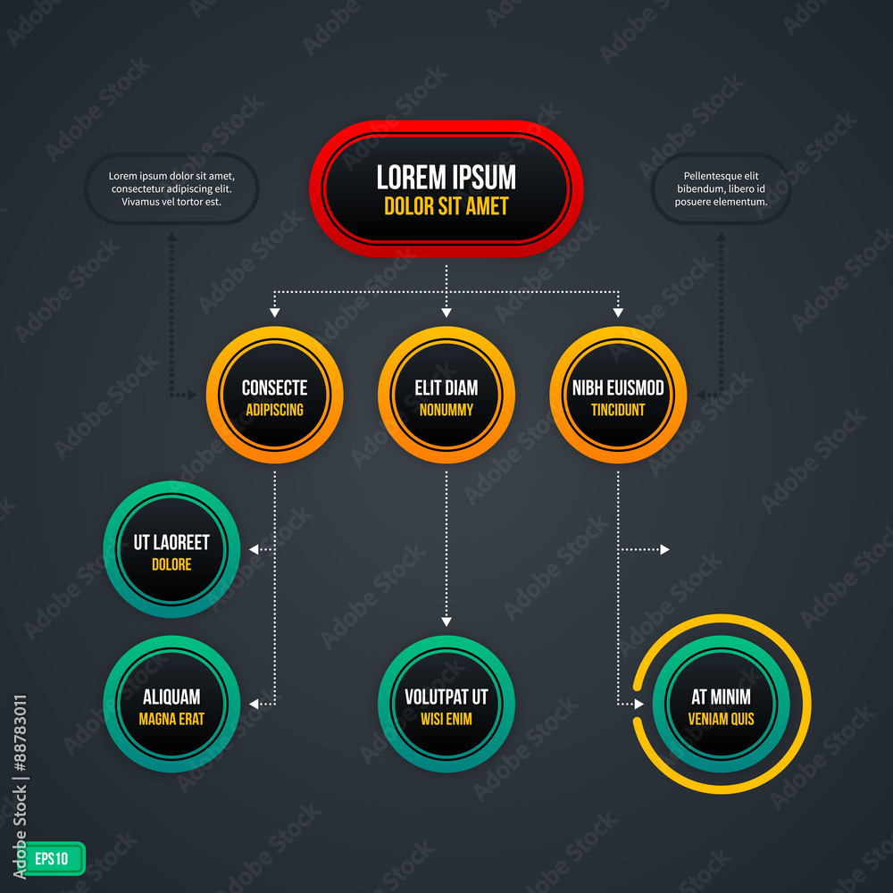 Organization chart with round elements. EPS10. Stock Vector | Adobe Stock