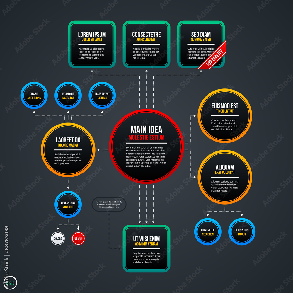 Organization chart template with different elements. EPS 10 Stock ...