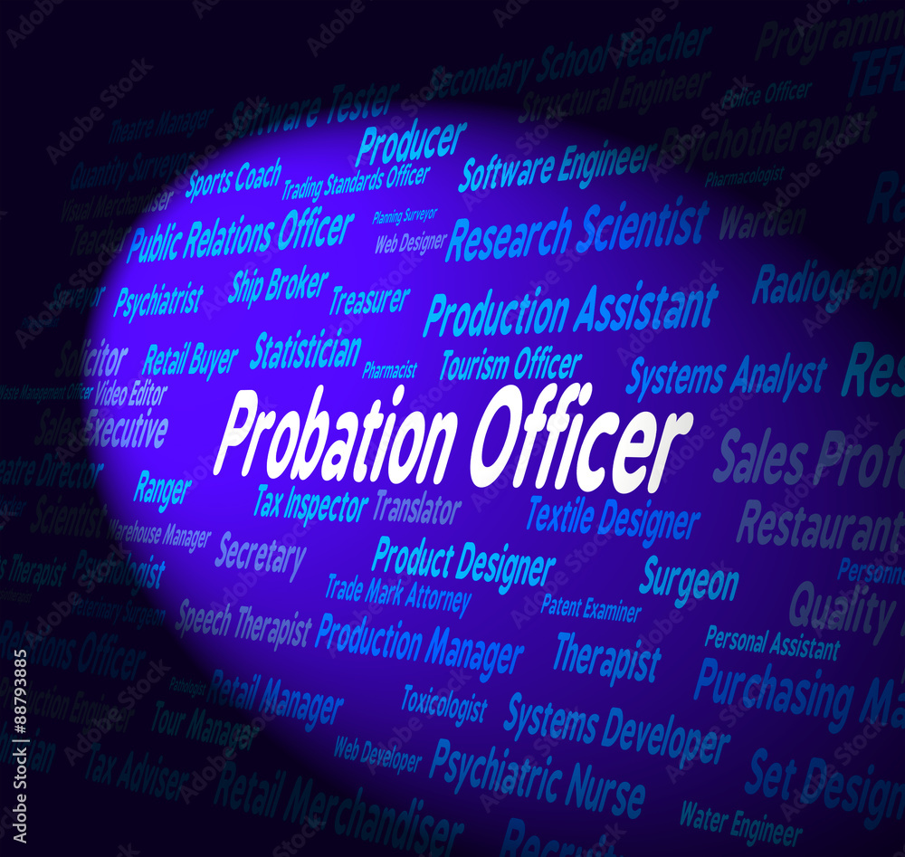 Probation Officer Shows Probational Hire And Career Stock Illustration ...