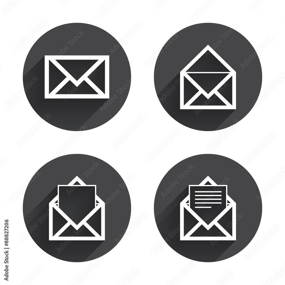 Mail envelope icons. Message document symbols. Stock Vector | Adobe Stock