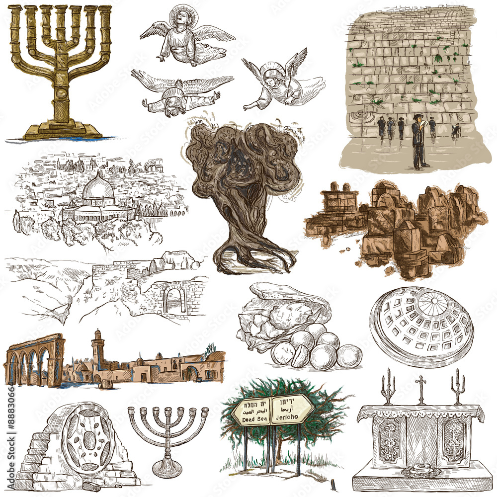 Israel - An hand drawn collection. Full sized freehands. Stock ...