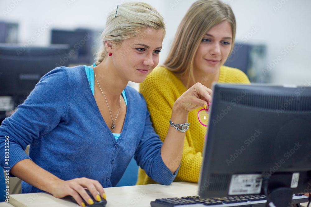 students group in computer lab classroom Stock Photo | Adobe Stock