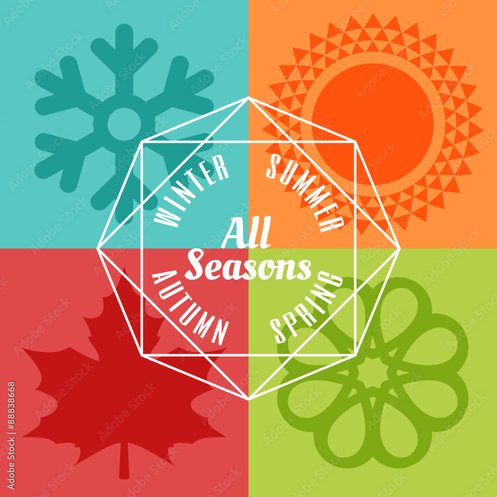 four seasons icon symbol vector Stock Vector | Adobe Stock