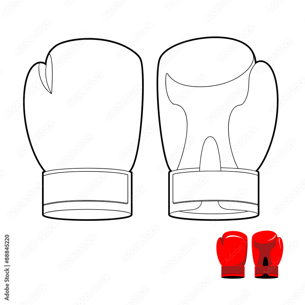 Coloring book of boxing gloves. Vector illustration sports acces Stock ...