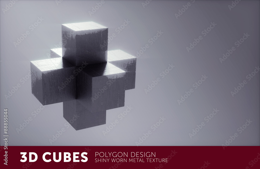 3D metal texture cube structure Stock Illustration | Adobe Stock